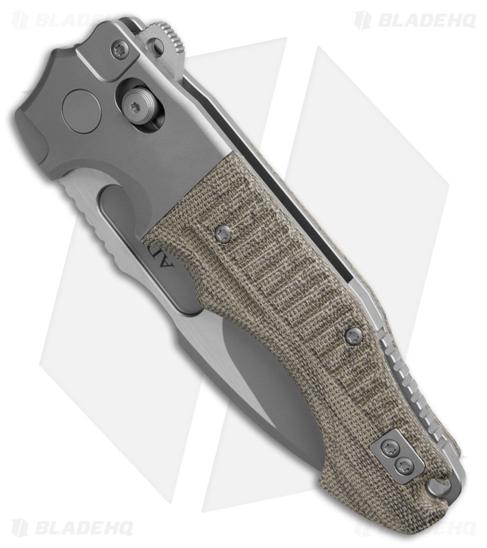 ADV Tactical Bullsharks Button Lock Knife Brown Micarta Titanium