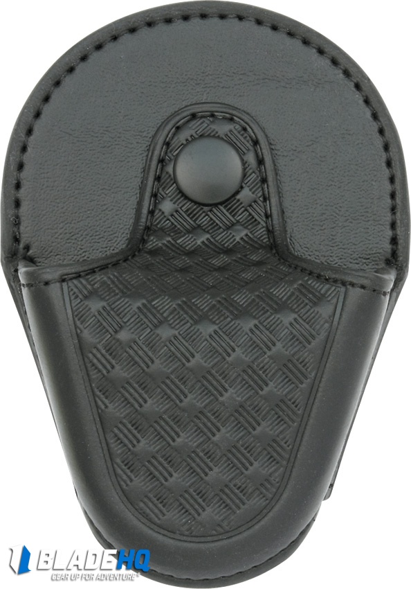 ASP Open Top Handcuff Case Black Basketweave Leather (56139) - Blade HQ