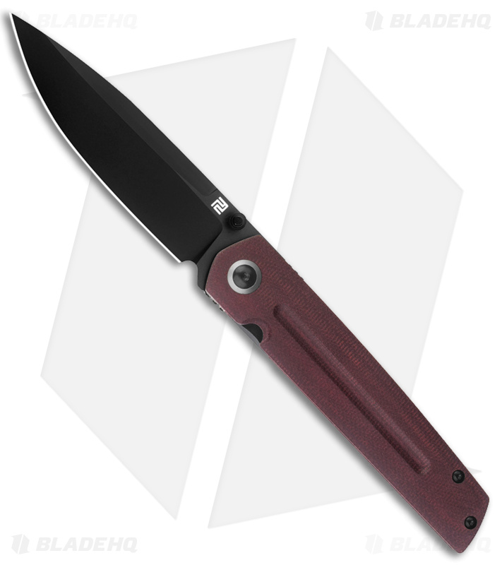 Artisan Sirius Knife Red Micarta (3.5" Black) - Blade HQ