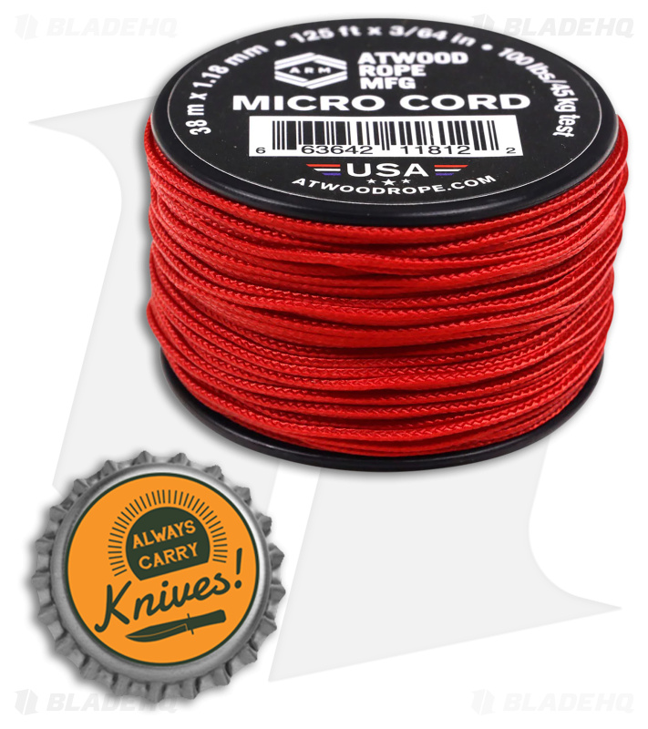 Atwood Rope MFG Micro Cord 125' Red - Blade HQ