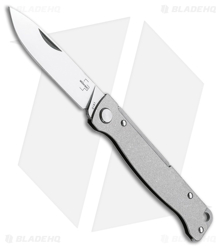 Boker Plus Atlas Slip Joint Gray Stainless Steel (2.625 Satin) - Blade HQ