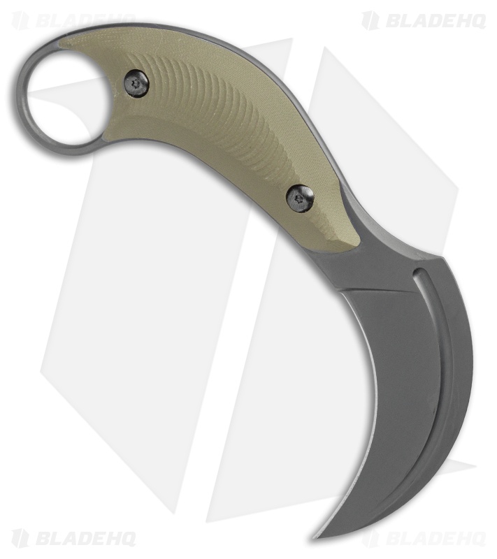 Bastinelli Creations B.A.K. | Karambit Fixed Blade Knife | OD Green G-10
