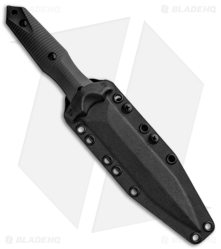 Bastinelli Creations GROZO | Fixed Blade Knife | Black G-10/Black Serr