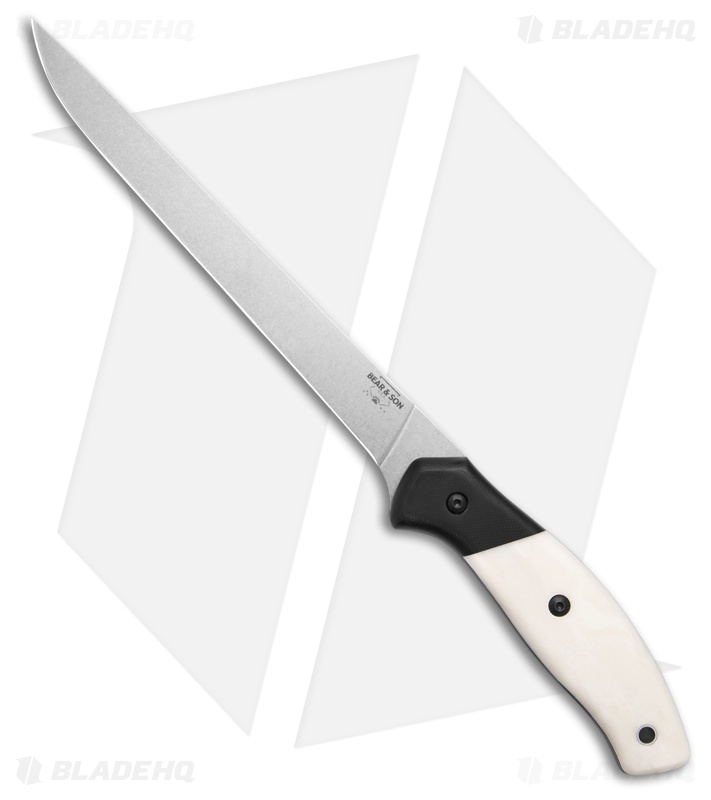 Bear & Son White Smooth Bone Professional Fillet Knife (7.5" SW) - Blade HQ