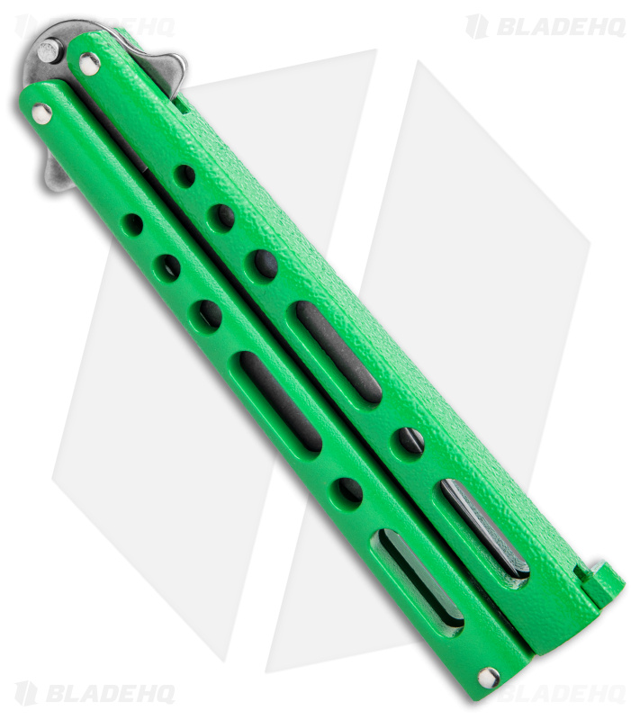 Benchmark Butterfly Knife Green + Stonewash - Blade HQ