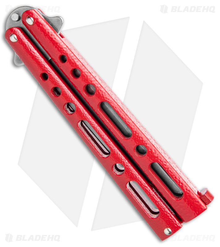 Benchmark Butterfly Knife Red Epoxy Steel (4" SW) - Blade HQ