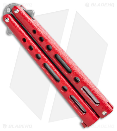 Benchmark Butterfly Knife Red Epoxy Steel (4" SW) - Blade HQ