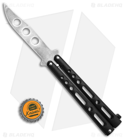 Benchmark Butterfly Trainer Knife | Black + Stonewash - Blade HQ
