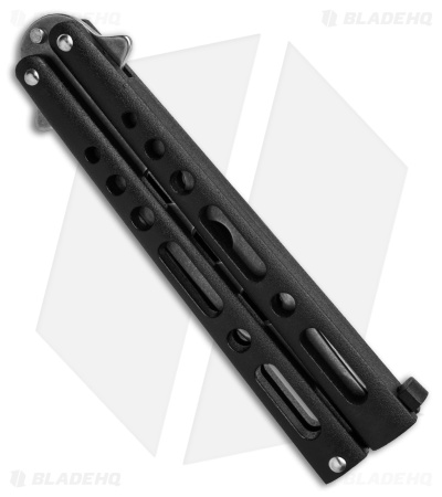 Benchmark Butterfly Trainer Knife | Black + Stonewash - Blade HQ