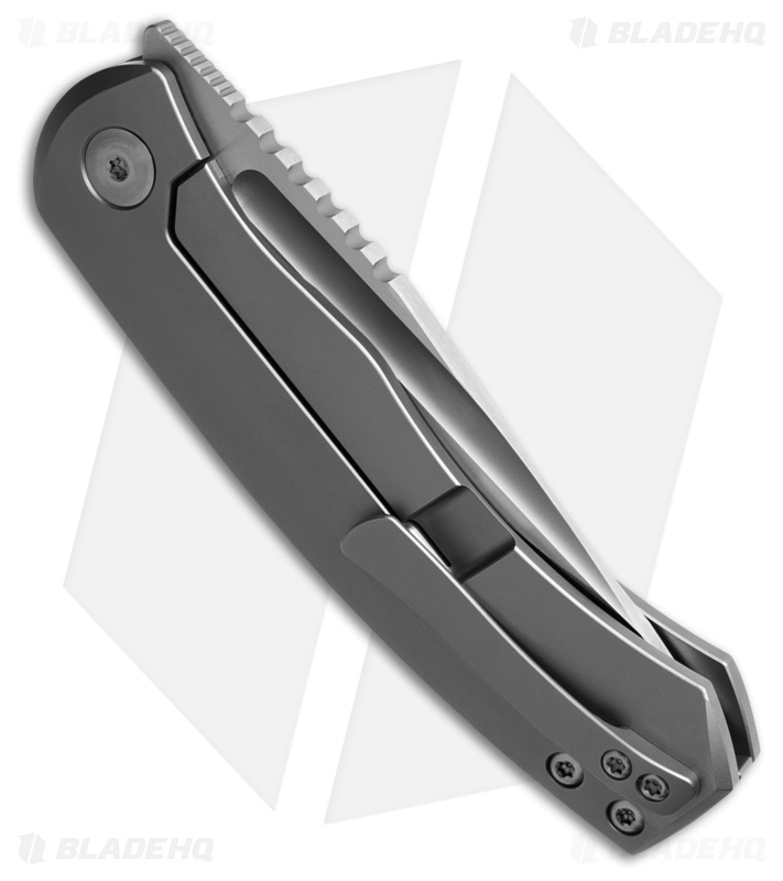 BergBlades Alpha Knife Bead Blast Titanium Belt Satin