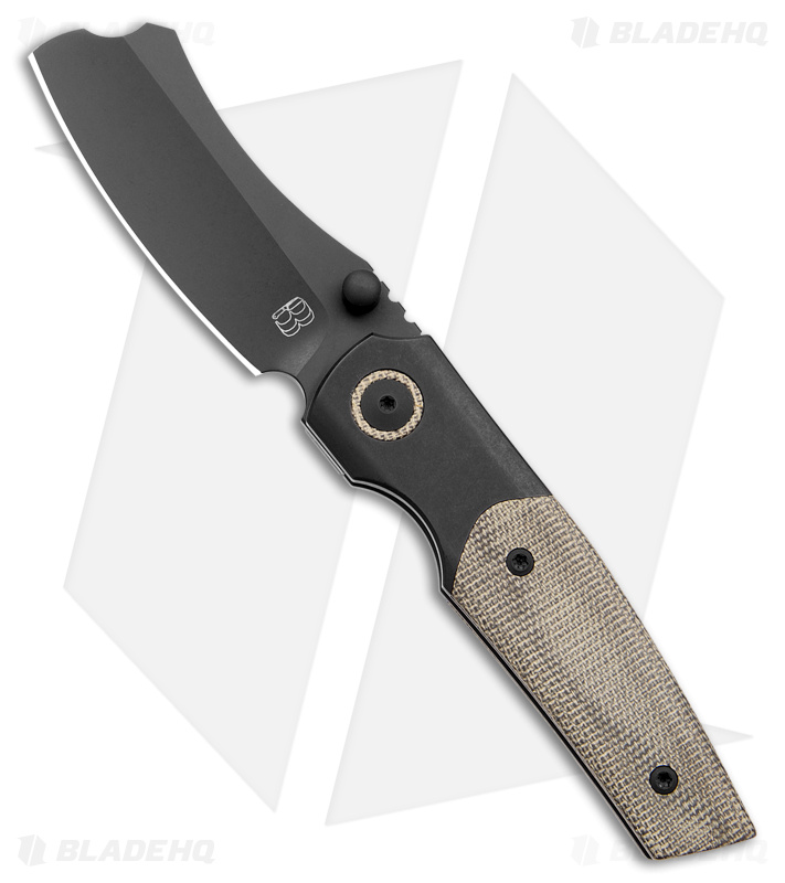 BergBlades Mini Barber Green Micarta/Black Ti - Blade HQ