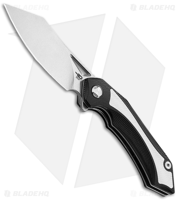 Bestech Kasta Knife Black/White G-10 + Satin - Blade HQ