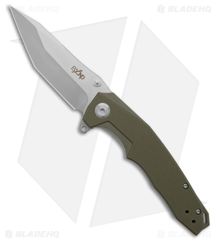 B'yond EDC Dash Knife OD Green G-10 +Satin D2 - Blade HQ