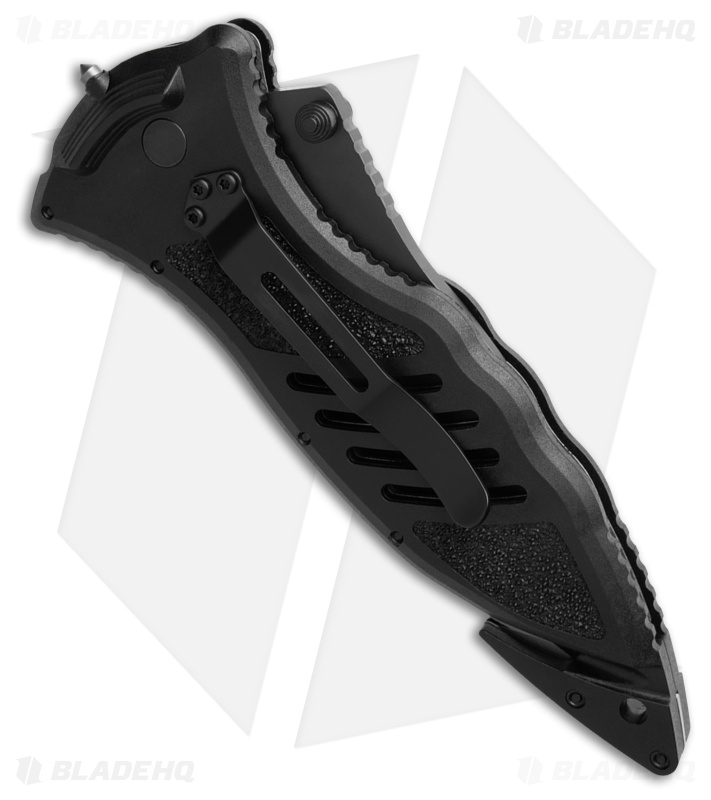 Blackhawk Button Lock Knife Black Serr - Blade HQ