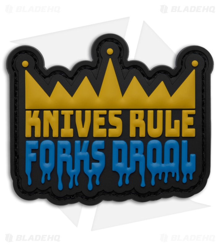 Blade HQ Knives Rule | Forks Drool PVC Patch - Blade HQ