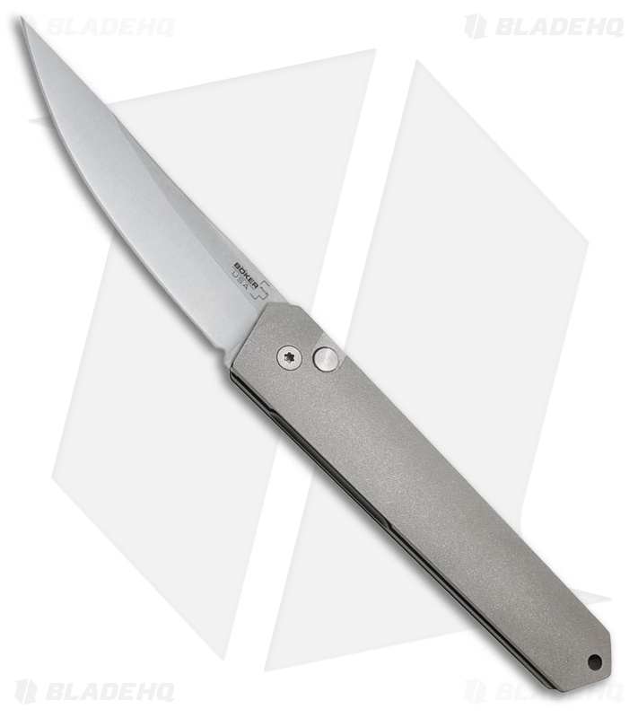 Boker Plus Kwaiken Automatic Knife Stonewash Aluminum