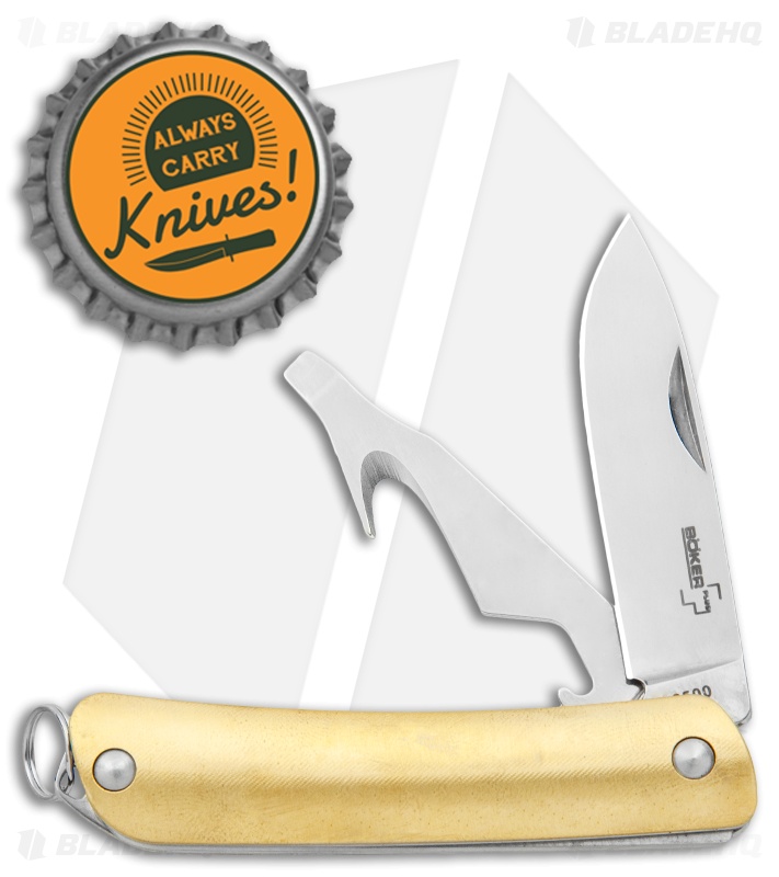 Boker Plus Mini Tech Tool 2 Multi Tool Brass (4-in-1) - Blade HQ