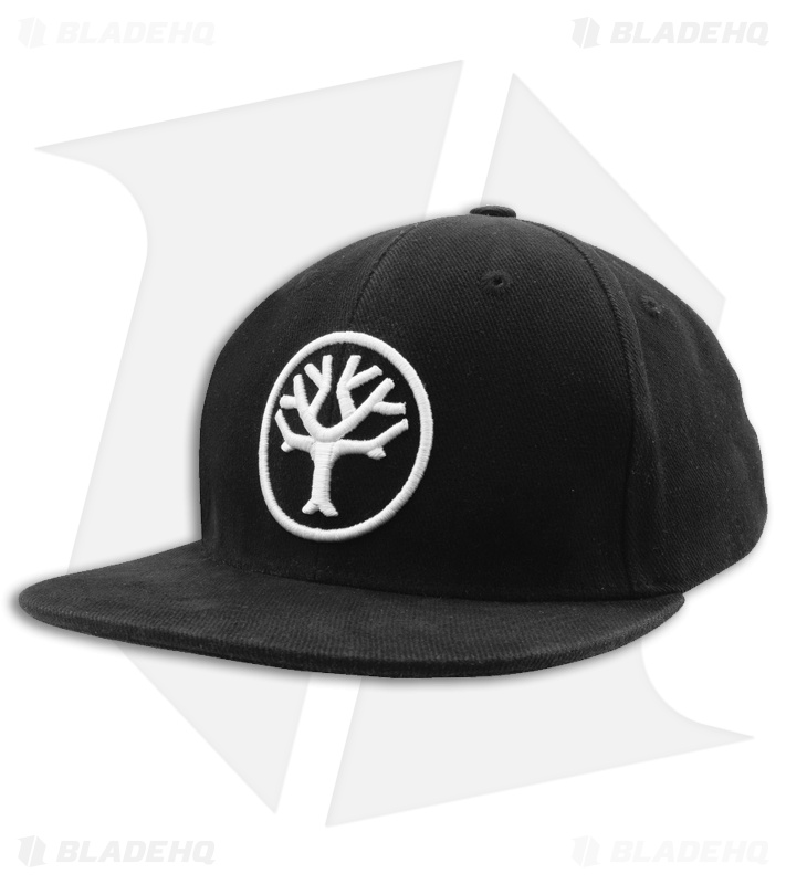 Boker Tree Snapback Black Ball Cap White Logo Adjustable