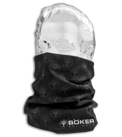 Boker Tube Scarf with Tree Logos - Black Polyester