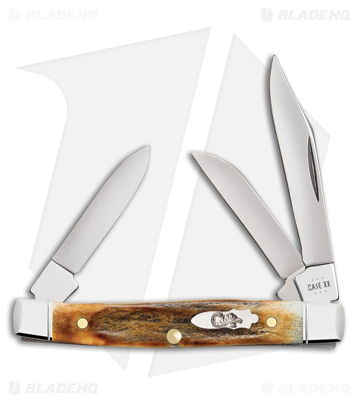 Case Cutlery Small Stockman Burnt Stag (2.00 Polished) - Blade HQ