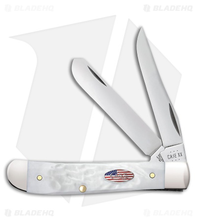 Case Knives Mini Trapper White Jigged Synthetic 6207 SS