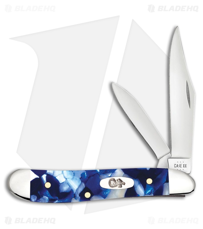 Case Cutlery Crackle Blue Kirinite Peanut (2.125 Polish) - Blade HQ