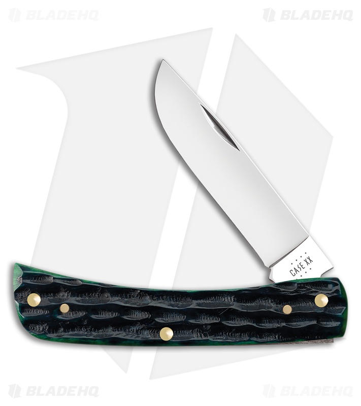 Case Sod Buster Jr. Knife Jigged Hunter Green Bone 6137 SS