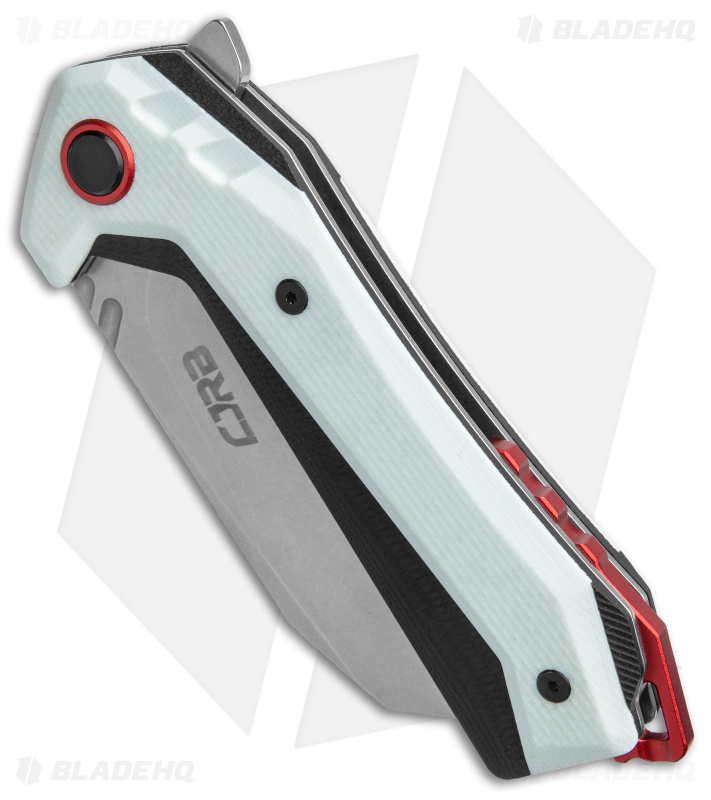 CJRB Tigris | Liner Lock Knife | White/Black G-10 - Blade HQ