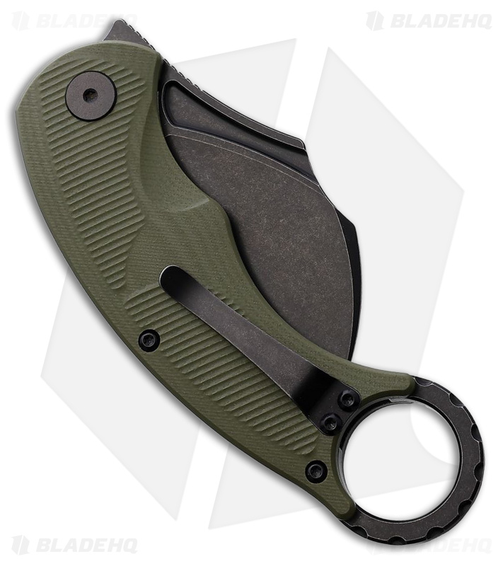 CMB Made Knives Falcon Knife Green G-10 (Black Stonewash)