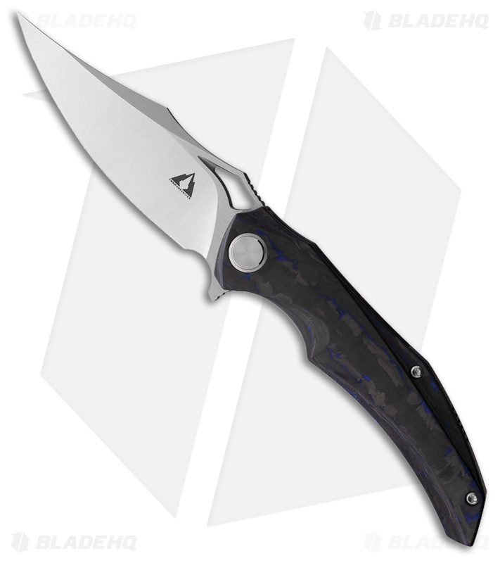 CMB Made Knives Prowler Frame Lock Knife CF Blue - Blade HQ