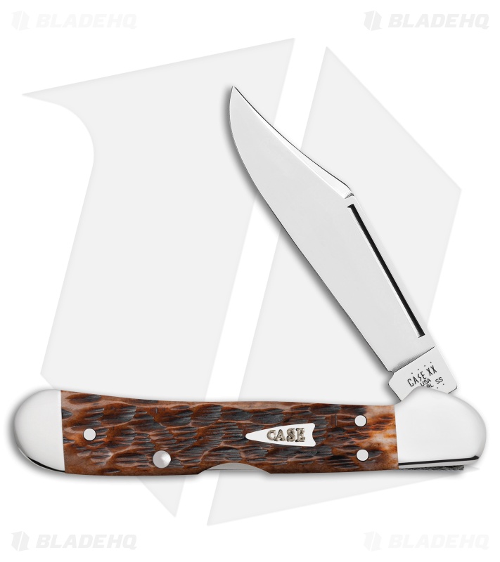 Case Knives Mini CopperLock Knife Peach Seed Jigged Bone