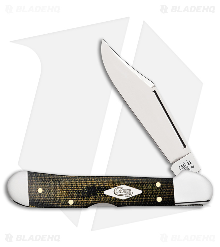 Case Knives Mini CopperLock Knife Green Micarta Polish SS