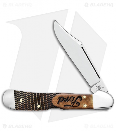 Case Cutlery Ford Embellished Copperlock Knife Brown Bone - Blade HQ