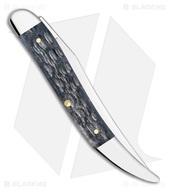 Case Med Texas Toothpick Knife Pocket Worn Jig Gray Bone