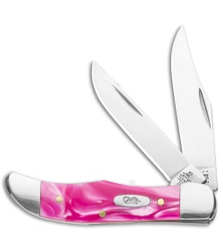 Case Pocket Hunter Knife 2.75" Pink Pearl Kirinite (102165 SS) - Blade HQ