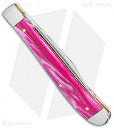 Case Slimline Trapper Traditional Knife 4.125" Pink Pearl Kirinite ...