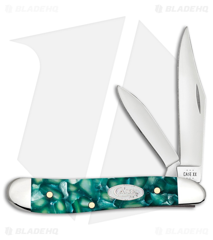 Case Knives Peanut Knife SparXX Smooth Green Kirinite Polish