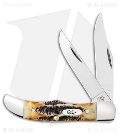 Case Pocket Hunter Knife 2.75" Stag Bone - Blade HQ