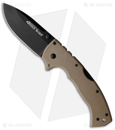 Cold Steel 4 Max Scout Knife Tan (4" Black) - Blade HQ