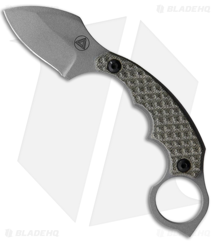 Combative Edge Dragon Tail Fixed Blade Knife Green Micarta (2.6 ...