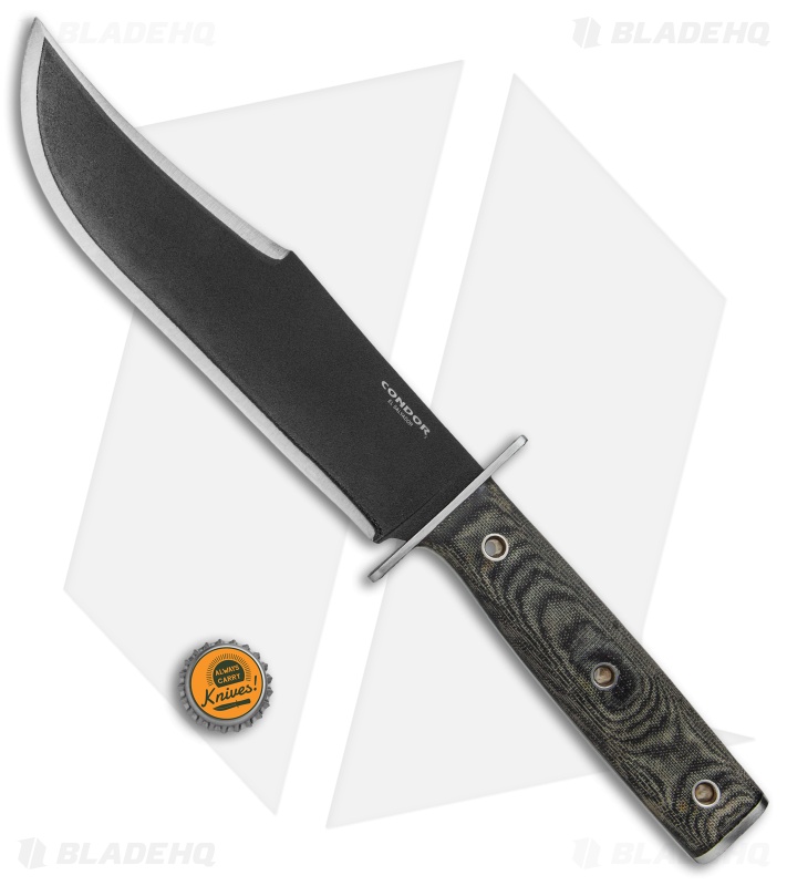 Condor Operator Bowie Fixed Blade Knife Micarta (7.6" Black) - Blade HQ