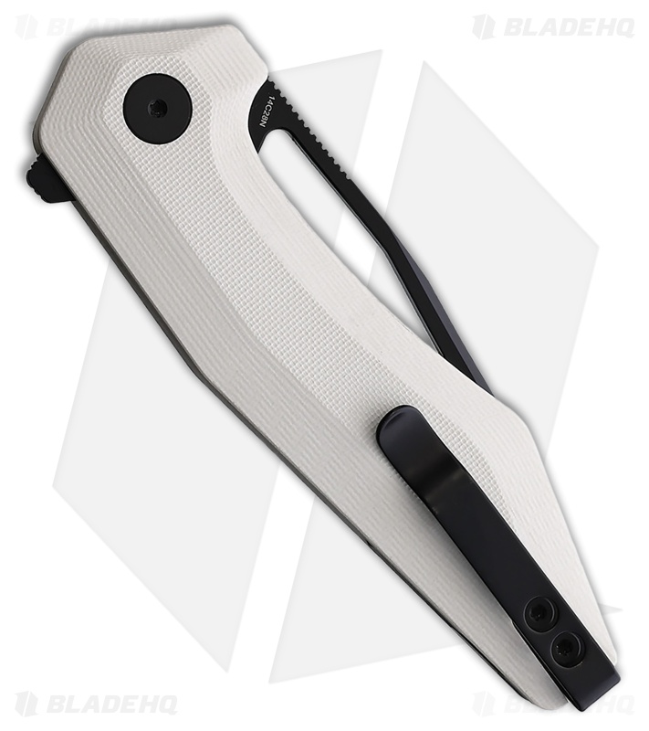 Damned Designs Brahma Knife White G-10 Black 14C28N