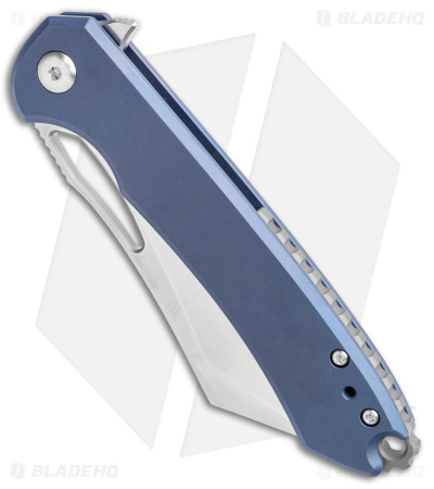 Buc | DROP + Ferrum Forge | Frame Lock Knife | Blue Ti - Blade HQ