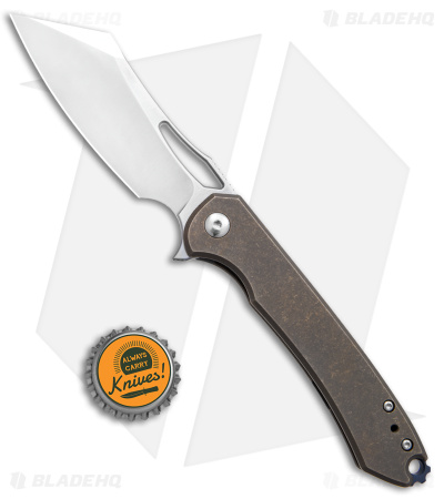 DROP + Ferrum Forge | Buc | Bronze Ti | Frame Lock Knife - Blade HQ