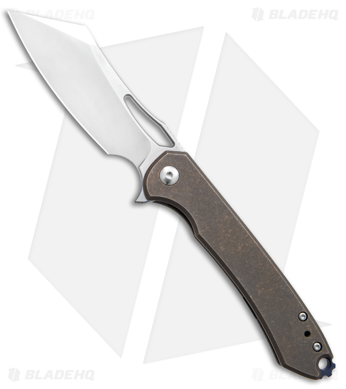 DROP + Ferrum Forge | Buc | Bronze Ti | Frame Lock Knife - Blade HQ