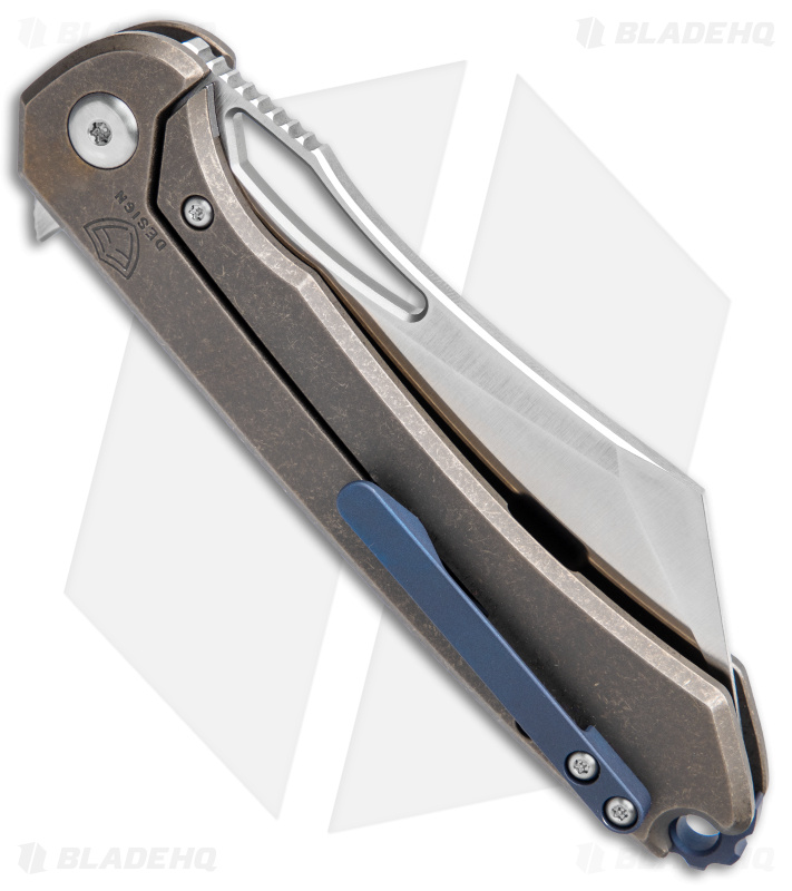 DROP + Ferrum Forge | Buc | Bronze Ti | Frame Lock Knife - Blade HQ