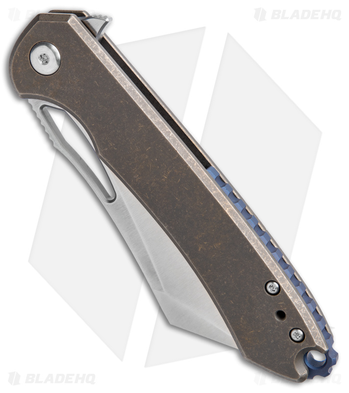 DROP + Ferrum Forge | Buc | Bronze Ti | Frame Lock Knife - Blade HQ