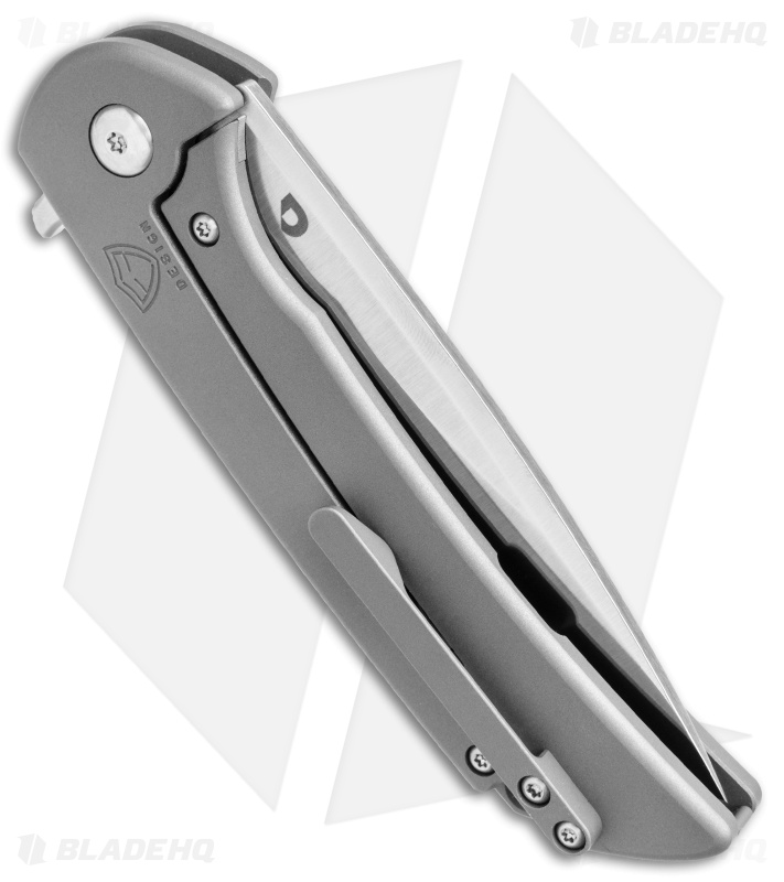 DROP + Ferrum Forge Crux | Frame Lock Knife | Gray Titanium - Blade HQ