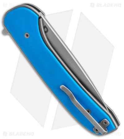 DROP + Ferrum Forge Gent Frame Lock Knife | Blue G-10 - Blade HQ