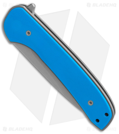 DROP + Ferrum Forge Gent Frame Lock Knife | Blue G-10 - Blade HQ